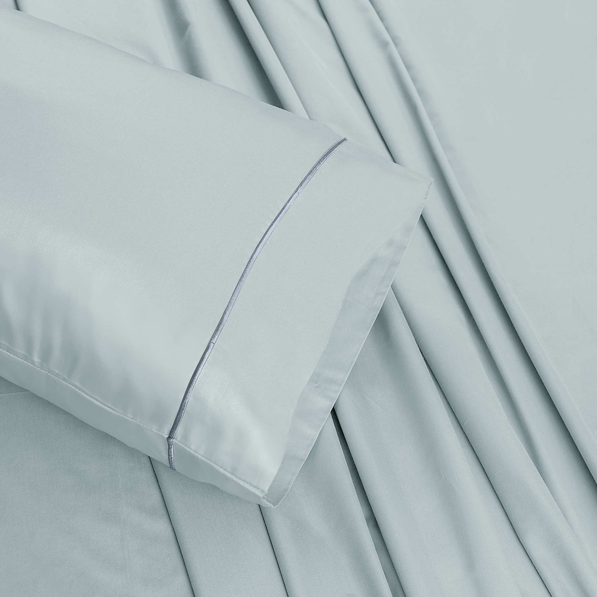 Barrata Stitch Cotton Sateen Sheet Set Plein Air | Cottonpassion